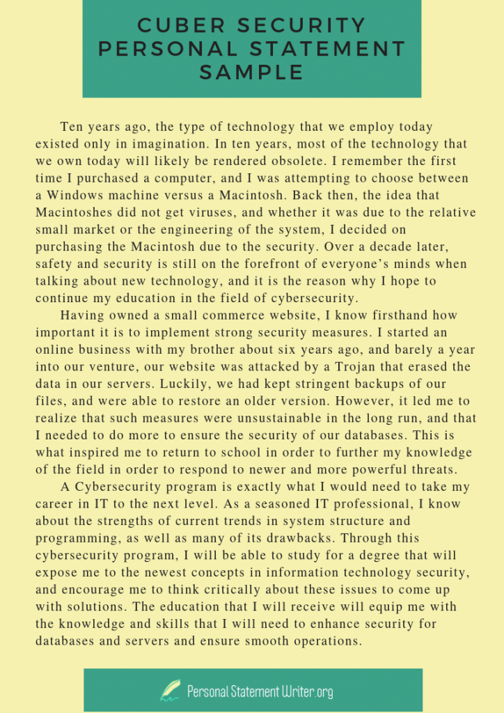 A Guide On Writing Cyber Security Personal Statement