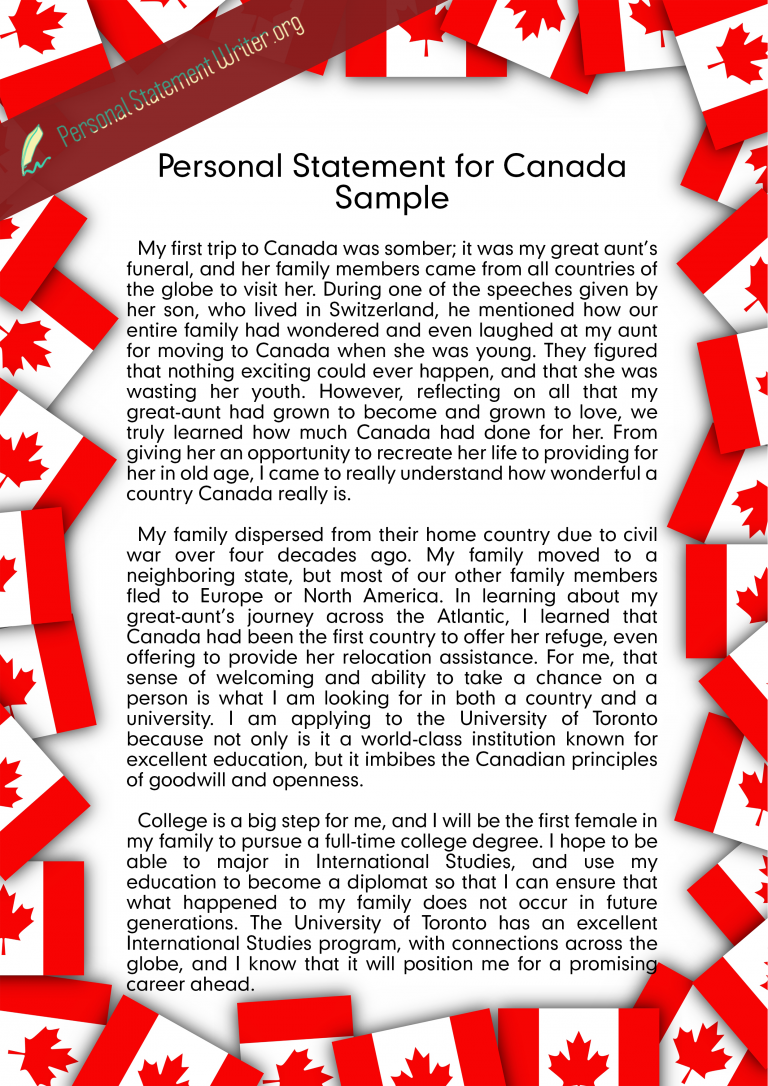 Professional Personal Statement Canada Writing Service