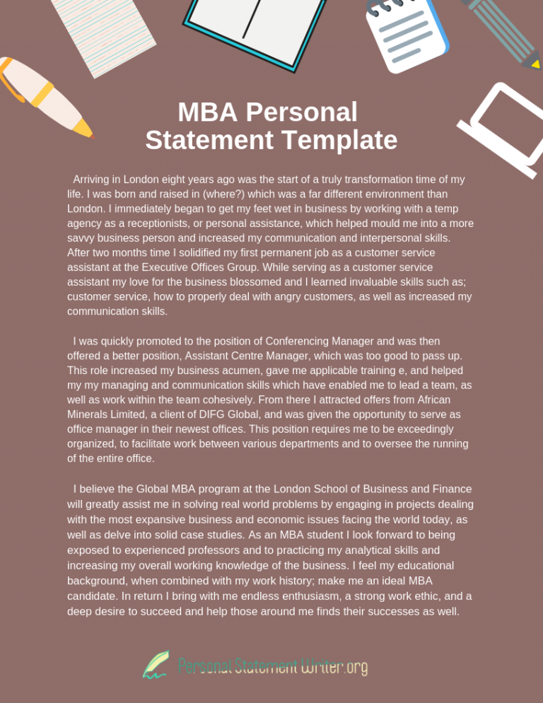 MBA Personal Statement Examples | High Quality | 100% Unique