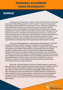 Psychology Personal Statement Examples | Clinical Psychology