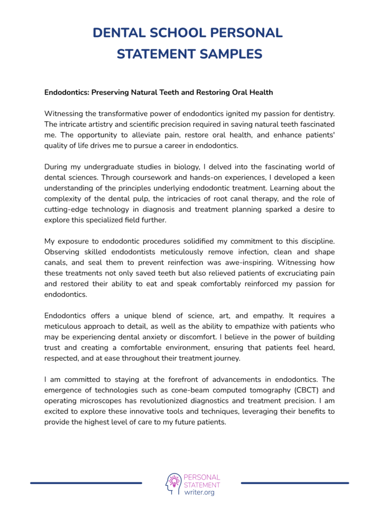 Top Dental School Personal Statement Writing Service