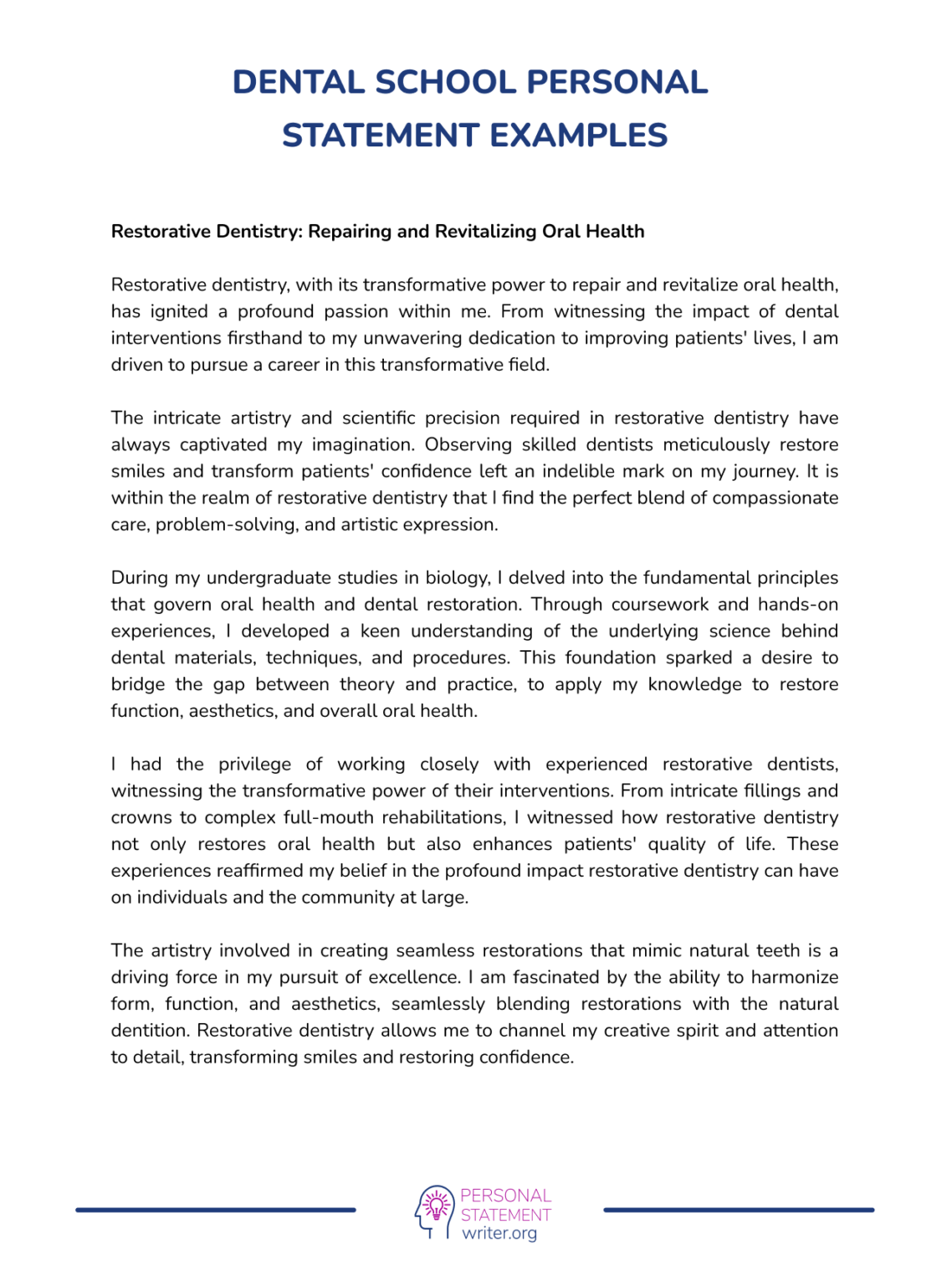 Top Dental School Personal Statement Writing Service