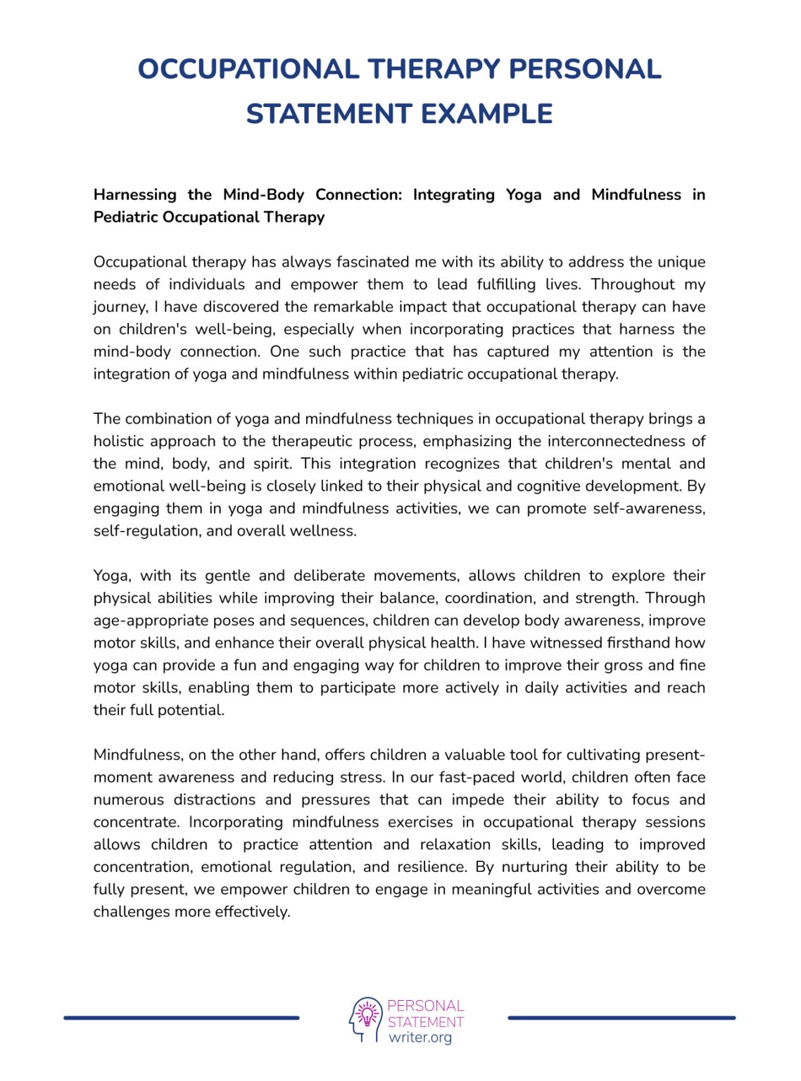 Get an Occupational Therapy Personal Statement Made for You