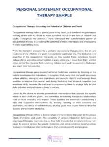 Get an Occupational Therapy Personal Statement Made for You