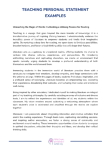 Catchy Teaching Personal Statement – 100% Personalized Help