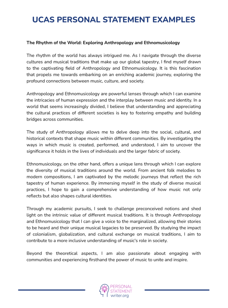 Write a Successful Personal Statement UCAS International Student